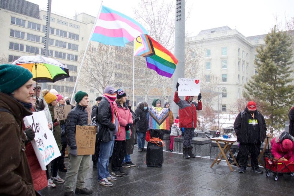 Photo essay: Feb. 25 trans rights rally | NAIT Nugget